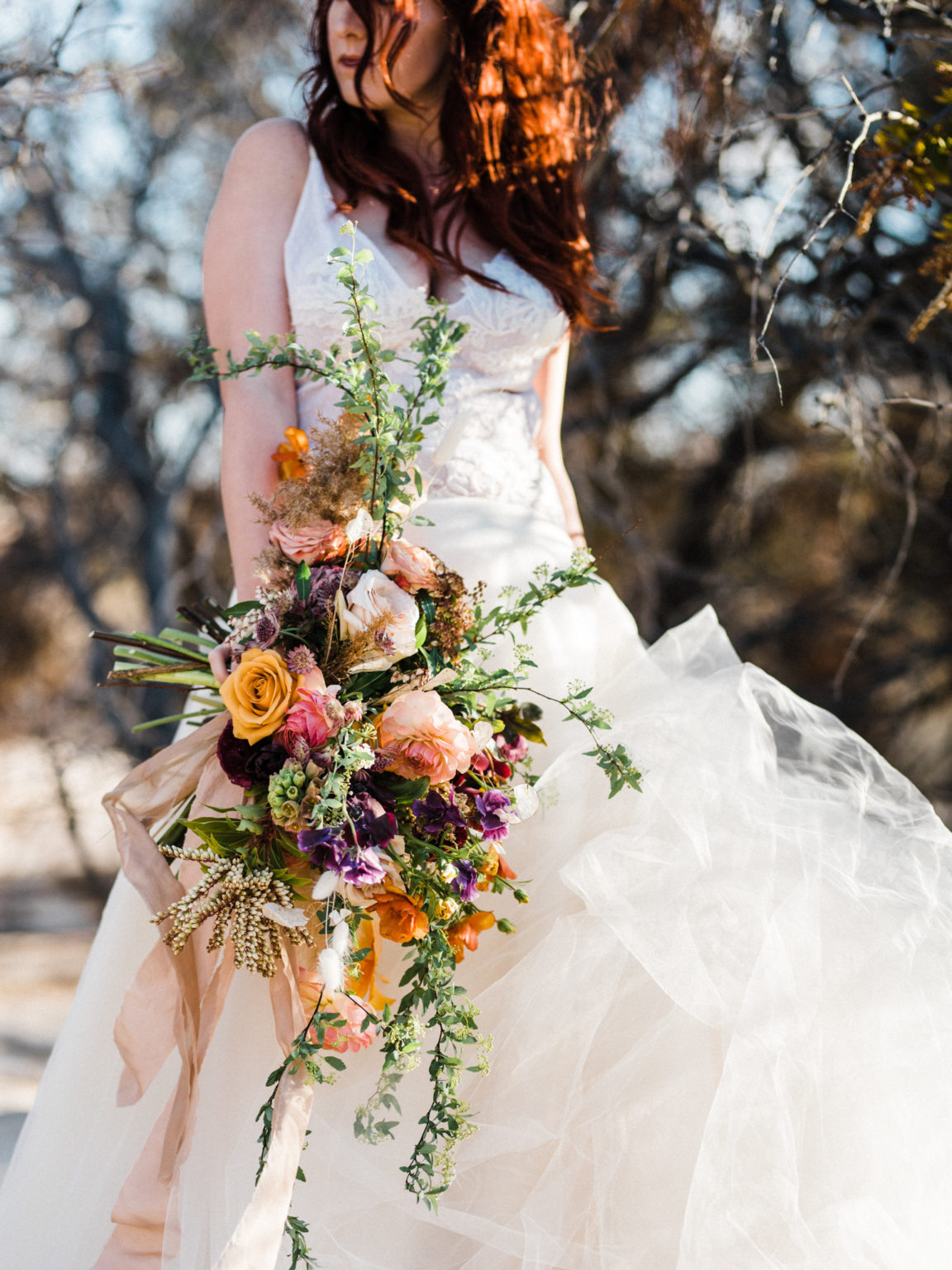 Organic & Earthy Wedding Bouquet and Floral Installation - Southwest Wed